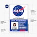 NASA Astronaut ID Badge Template , Name Badge, Space Astronaut Prop for ...