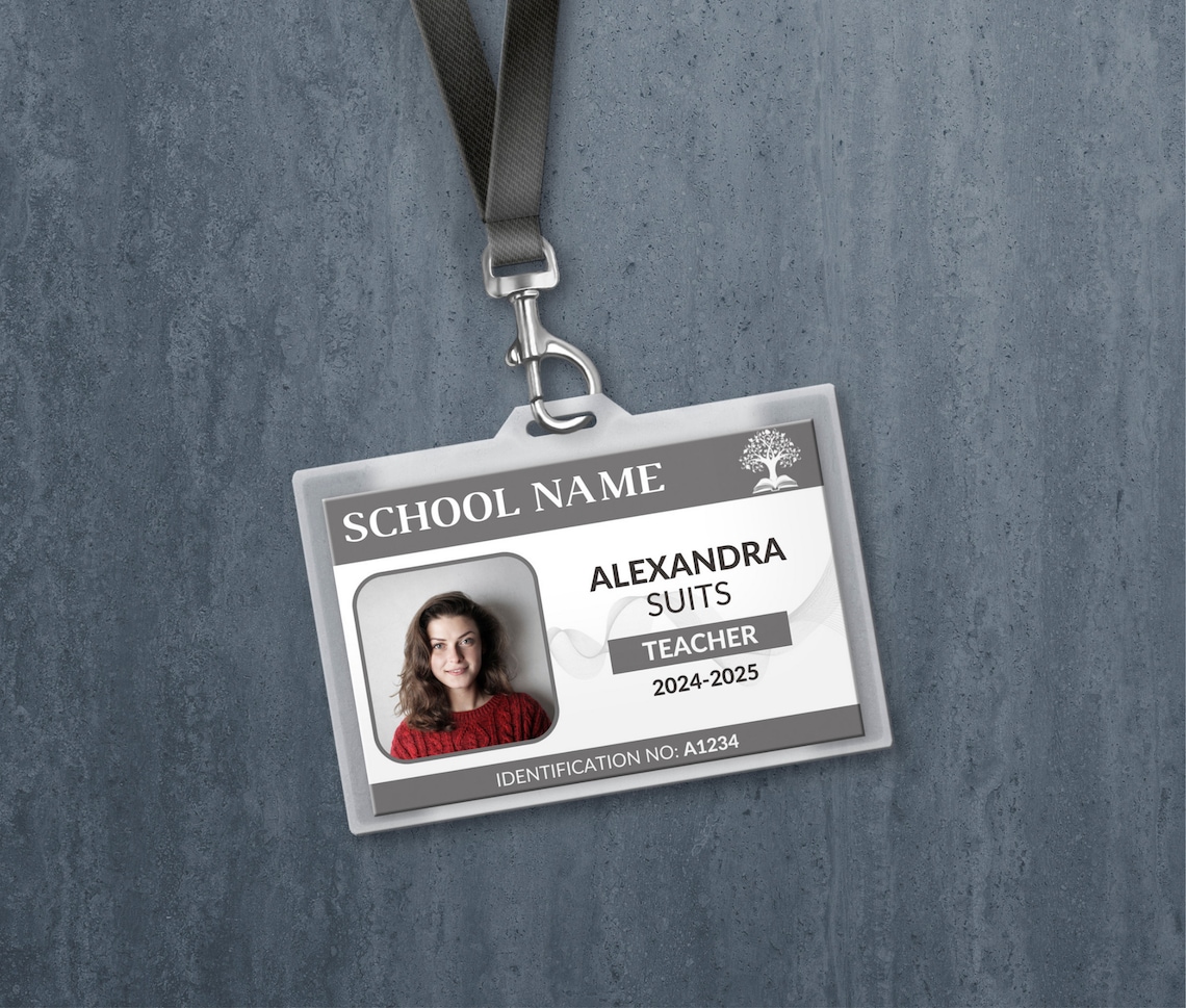 Teacher ID Card Template | Customizable Template | Custom Teacher ID ...