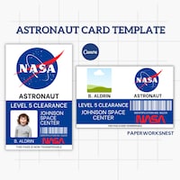 NASA Astronaut ID Badge Template | Space Name Tag | Cosplay Prop ...