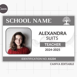 Teacher ID Card Template | Customizable Template | Custom Teacher ID ...