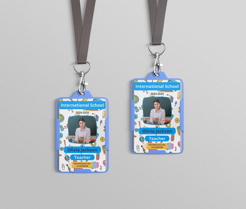 Teacher ID Card Template | Customizable Template | Custom Teacher ID ...
