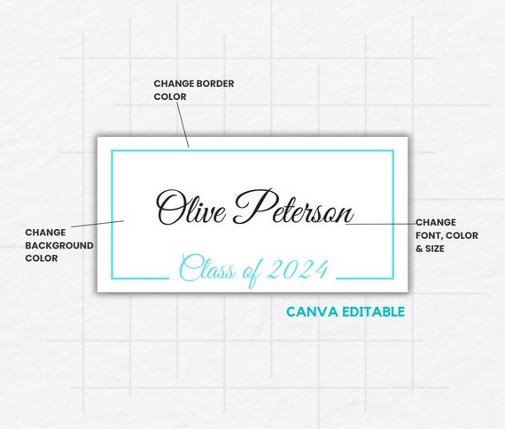Printable Graduation Name Card Template