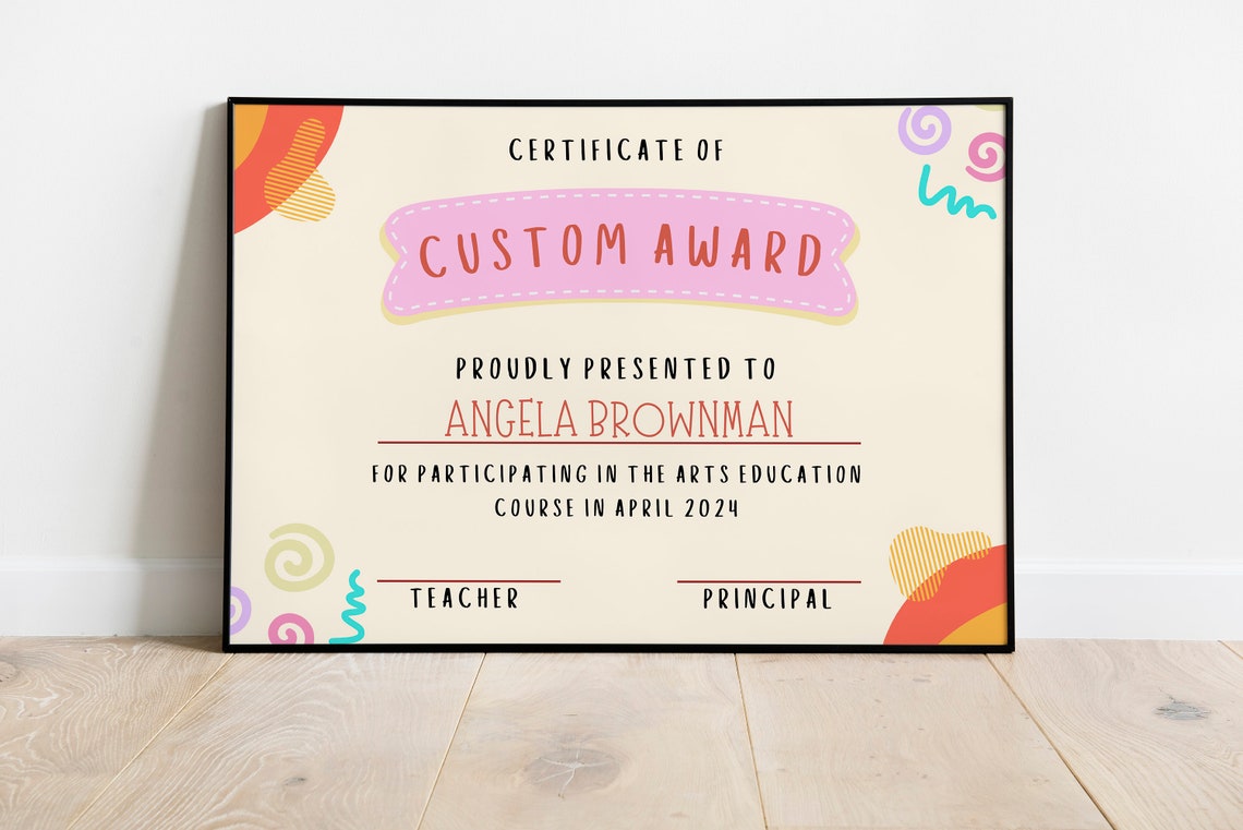 Custom Award Certificate Canva Template Bundle | Editable Digital ...