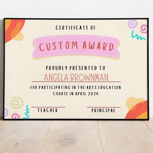 Custom Award Certificate Canva Template Bundle | Editable Digital ...