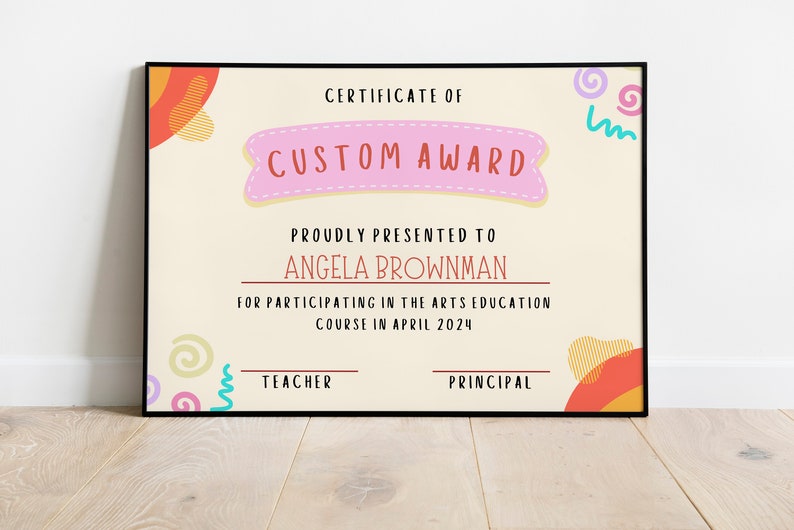 Custom Award Certificate Canva Template Bundle | Editable Digital ...