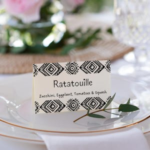 Aztec Food Label Card Digital Printable, Buffet Card Template, Foldable ...