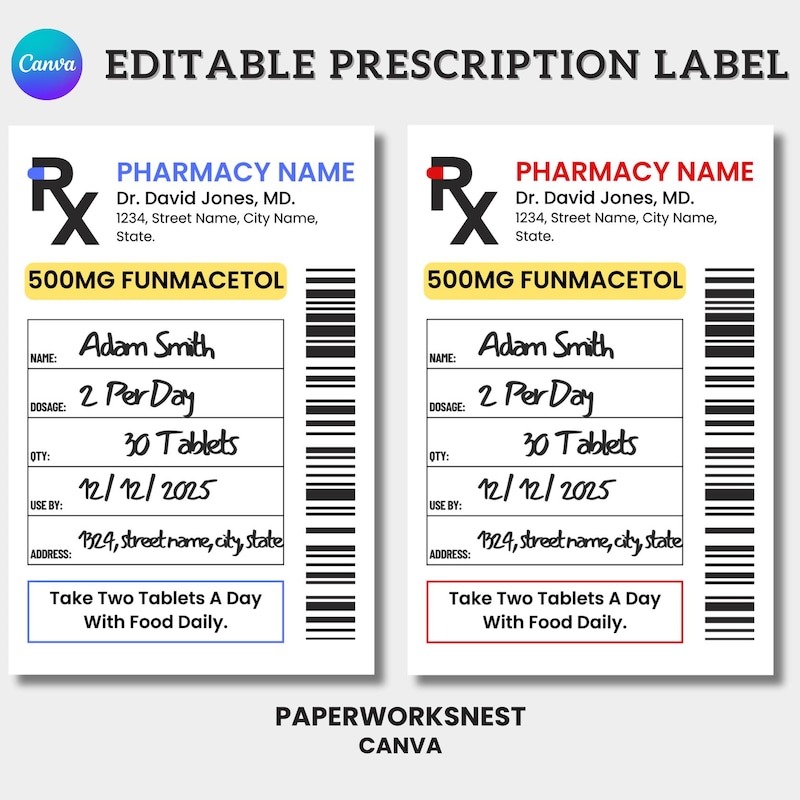 Funny Prescription Labels - Etsy