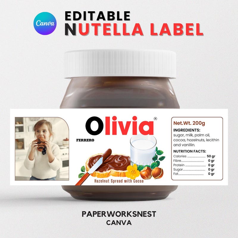 Etichetta nutella personalizzata - Etsy Italia