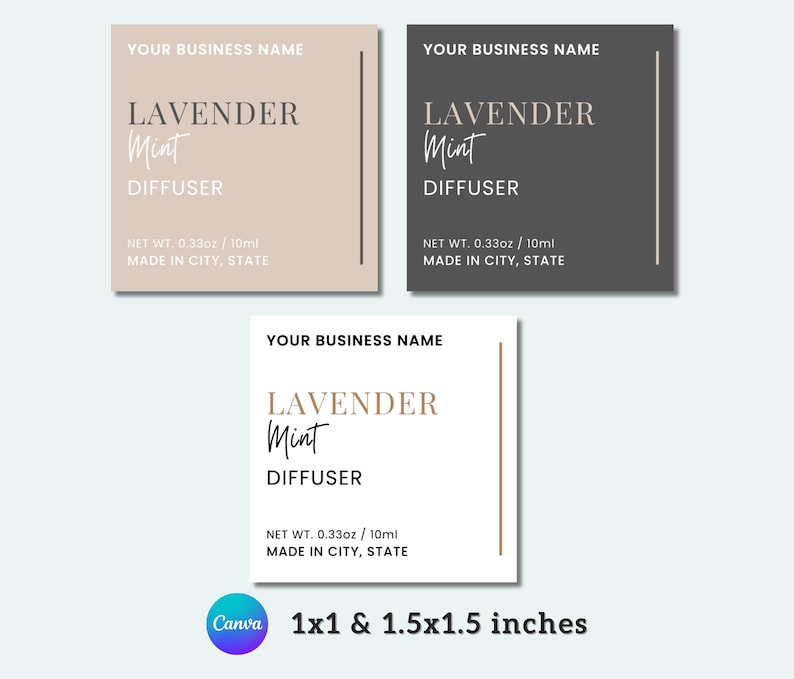 Car Diffuser Label Template, Printable Oil Fragrance Bottle Label ...