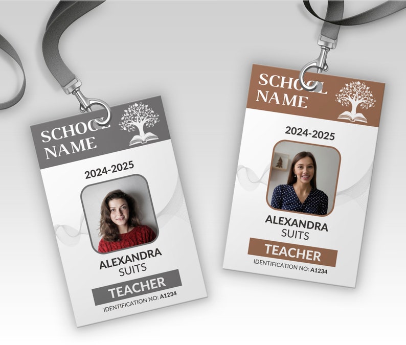 Teacher ID Card Template | Customizable Template | Custom Teacher ID ...