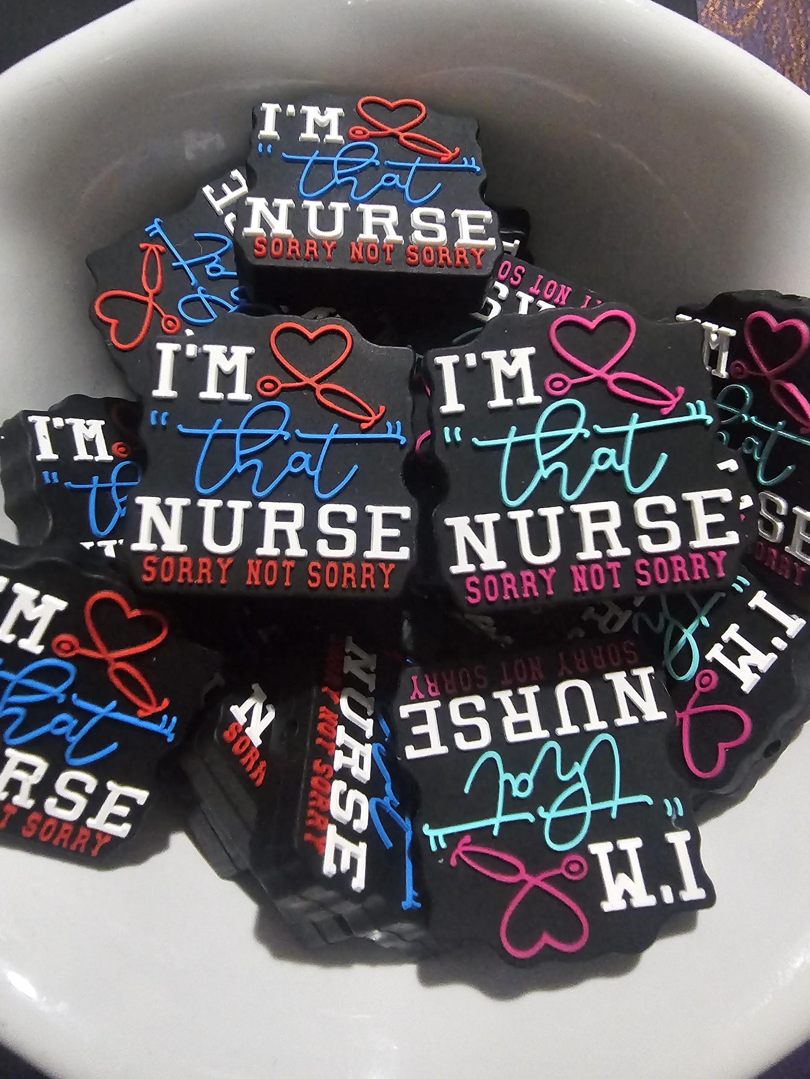I'm That Nurse - Sorry Not Sorry Focal Bead - 2 Pack - Etsy