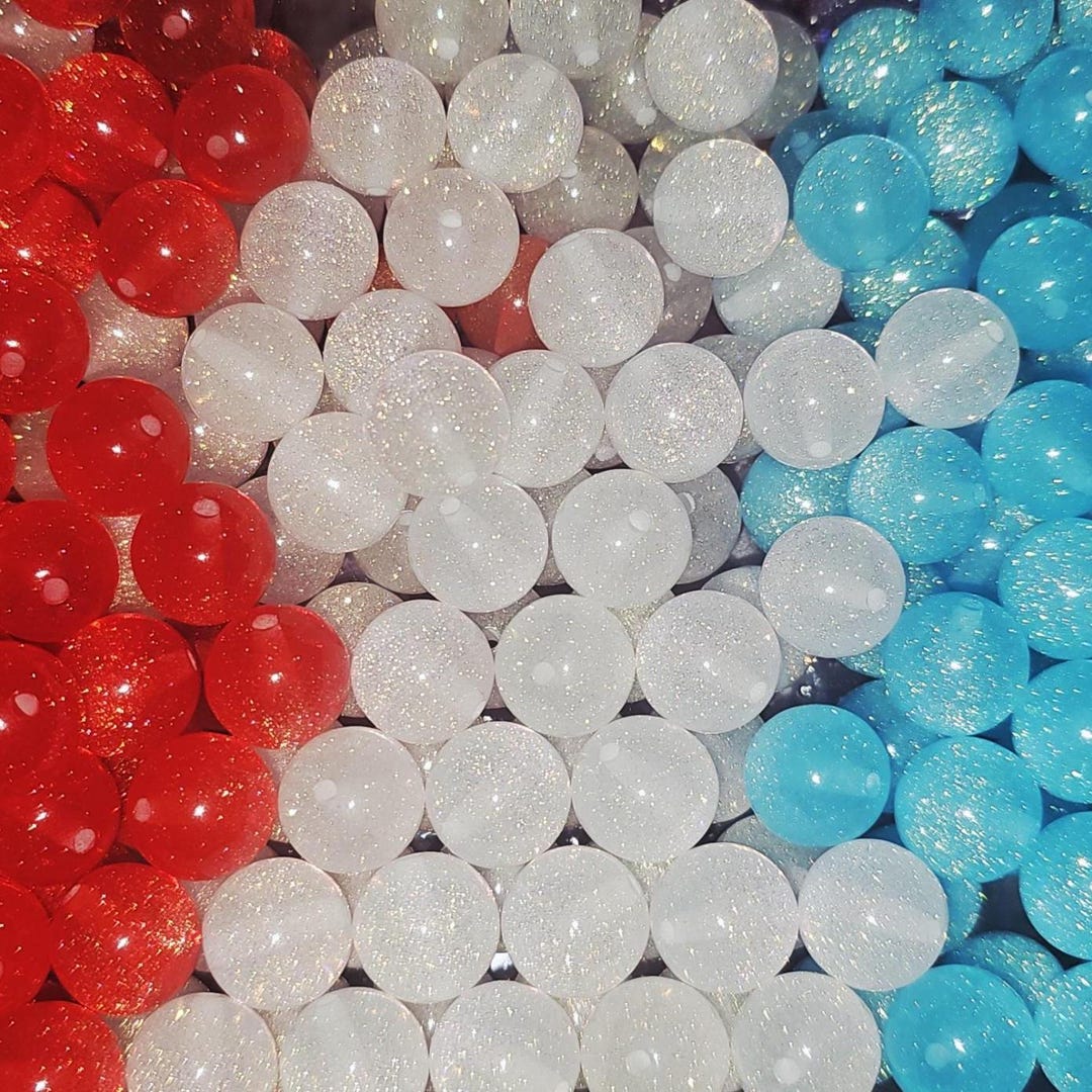 Glitter Resin Beads – 12pc - Star Spangled Sparkle Mix - DIY - Craft ...
