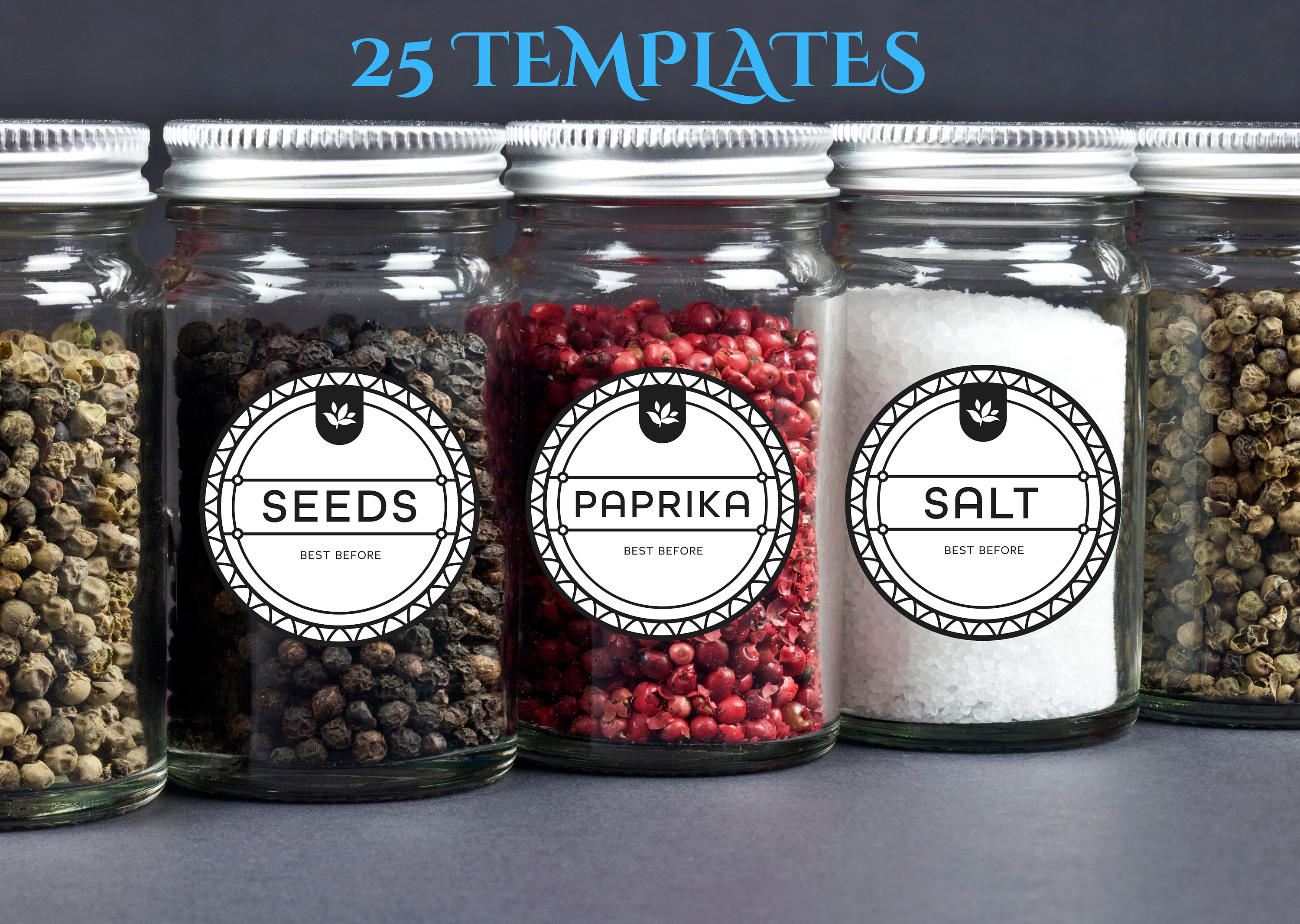 Spice Label SVG Boho Style, Pantry Label Template, Downloadable DIY ...