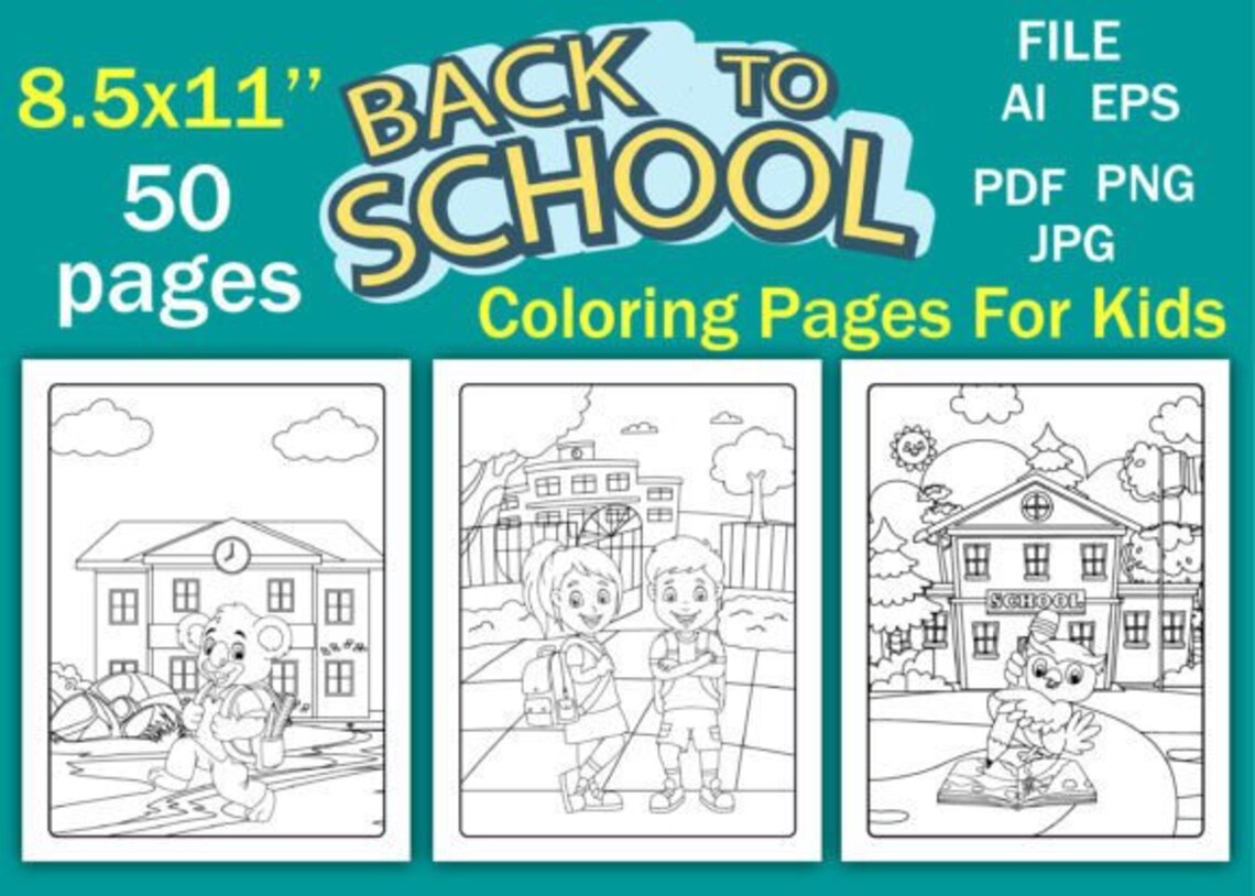 Back to School Coloring Pages, School Printable, Kids Coloring Pages ...
