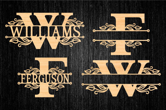 Split Monogram Alphabet Letter Laser Cut Svg Png Eps Dxf Pdf, Alphabet ...