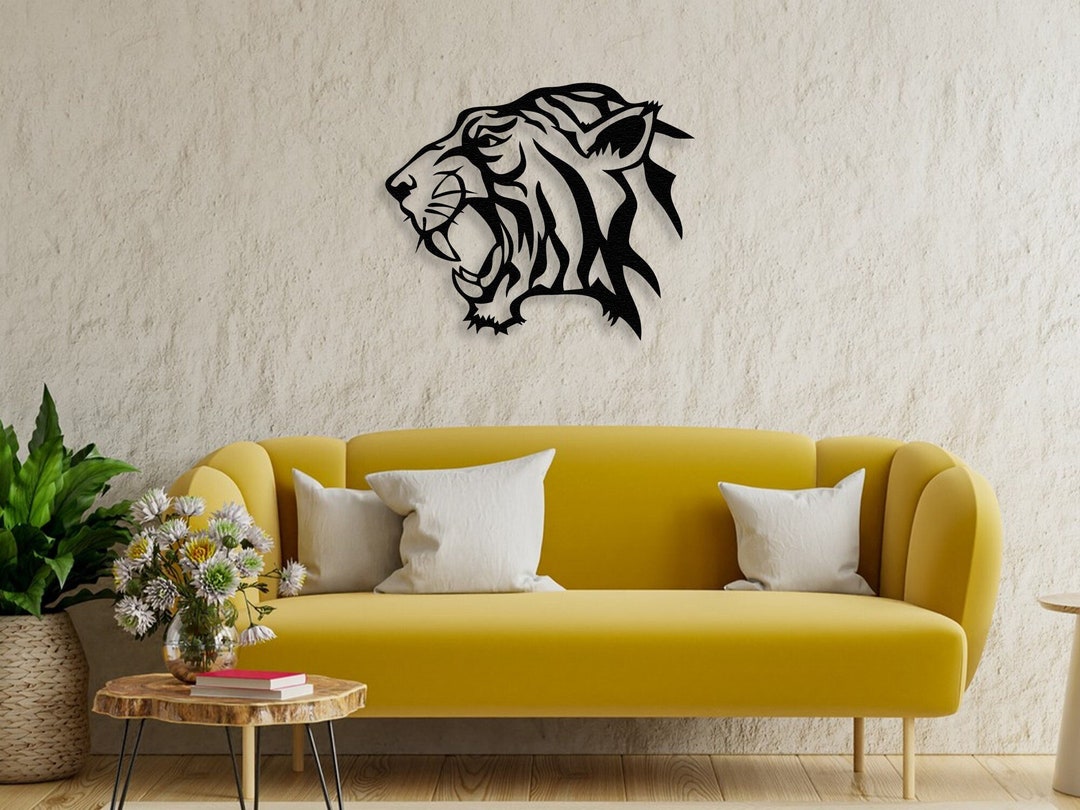 Tiger Metal Wall Decor, Metal Tiger Wall Art, Wildlife Wall Art,, Above ...
