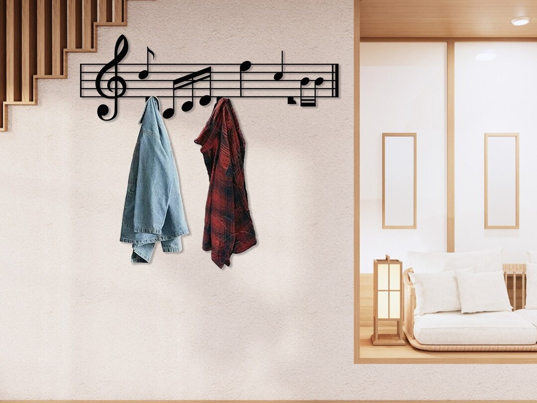 MUSIC NOTES HANGER Home Decor, Metal Hook, Coat Rack, Notes Coat Rack ...
