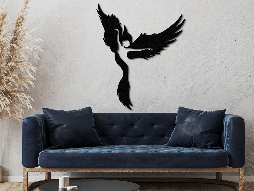 PHOENIX WALL DECOR, Metal Wall Decor, Mythology Metal Art, Lady Bird ...