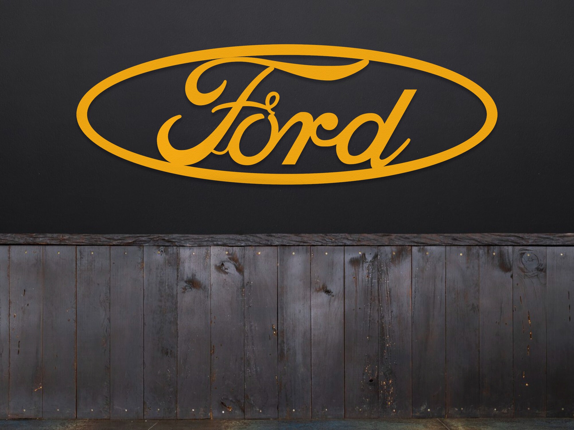 FORD LOGO DECOR, Metal Garage Art, Ford Sign, Sport Car, Gift for New ...