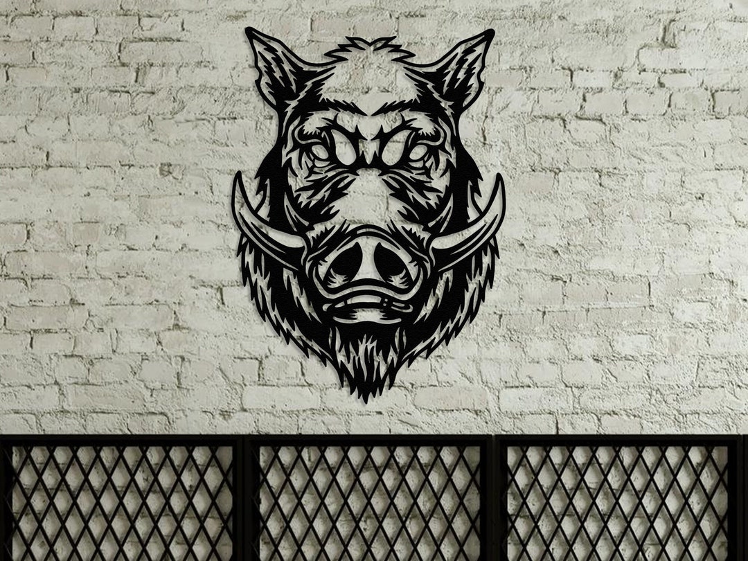 WILD BOAR Wall Decor, Wild Animal Metal Wall Art, Wild Pig, Livingroom ...