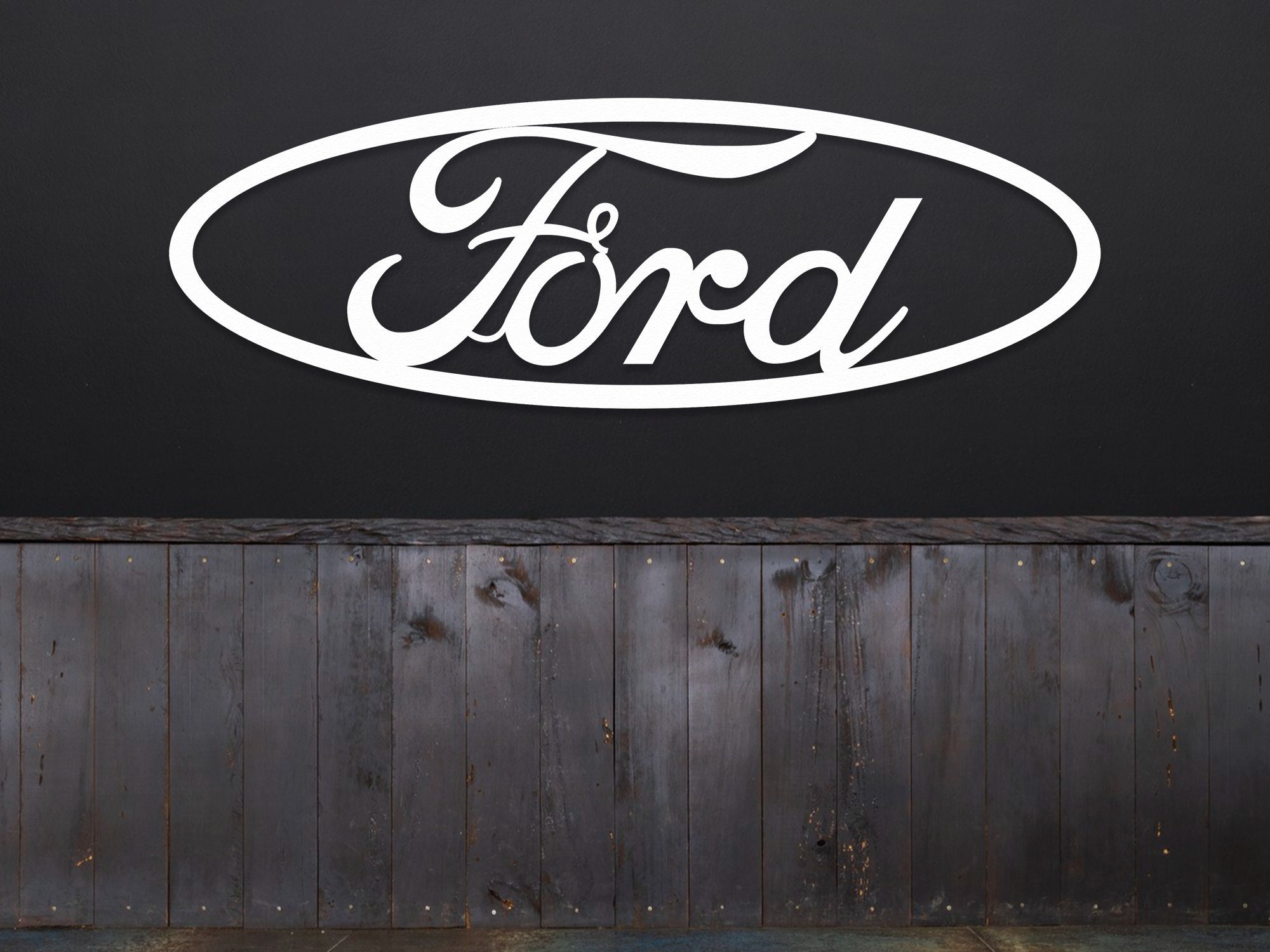 FORD LOGO DECOR, Metal Garage Art, Ford Sign, Sport Car, Gift for New ...