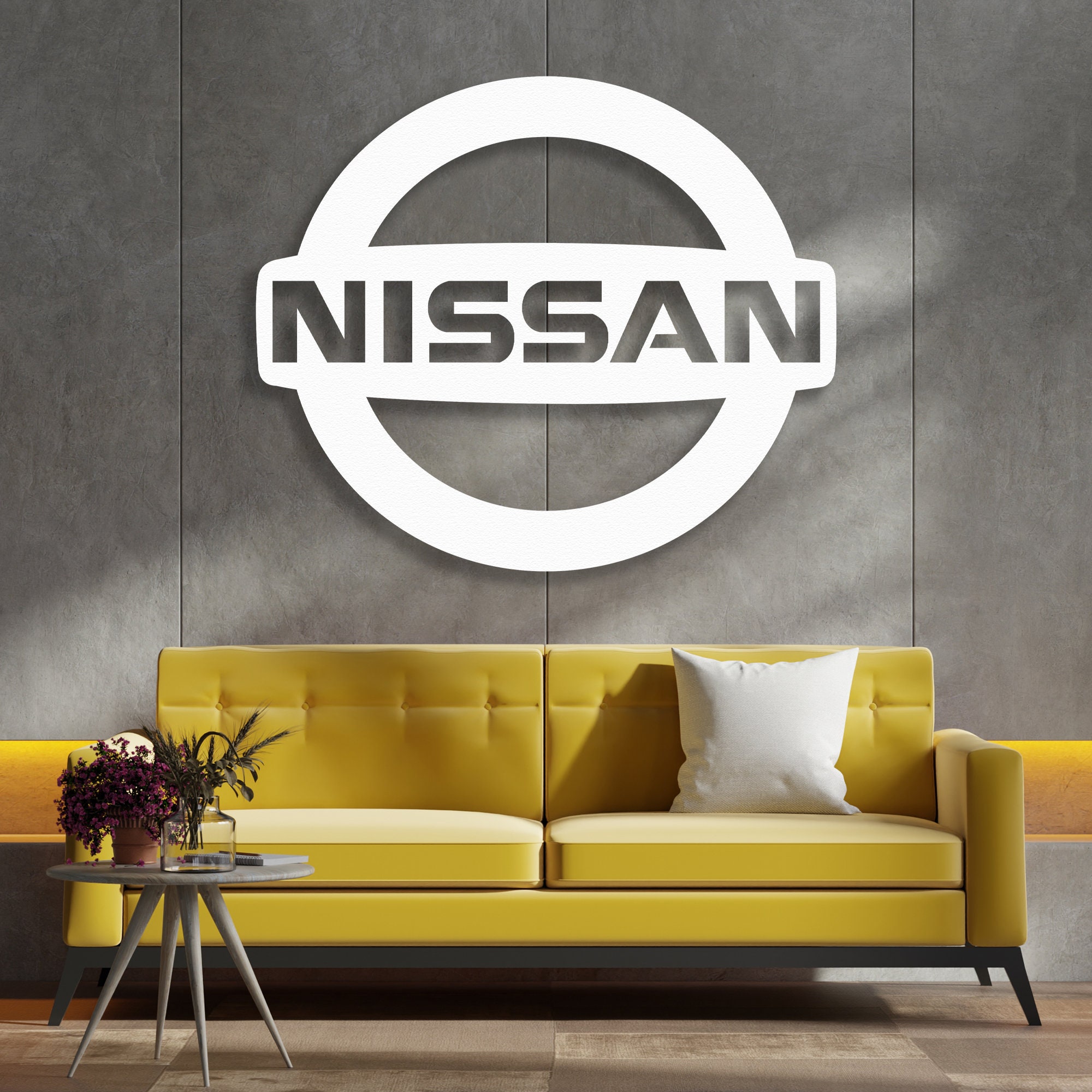 NISSAN CAR Wall Decor, Metal Nissan Logo, Car Sign Wall Decor, Wall ...