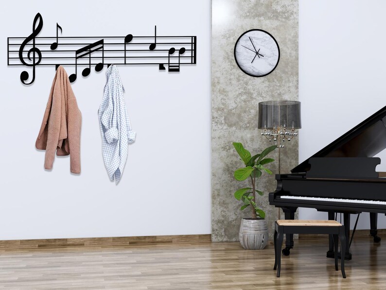 MUSIC NOTES HANGER Home Decor, Metal Hook, Coat Rack, Notes Coat Rack ...