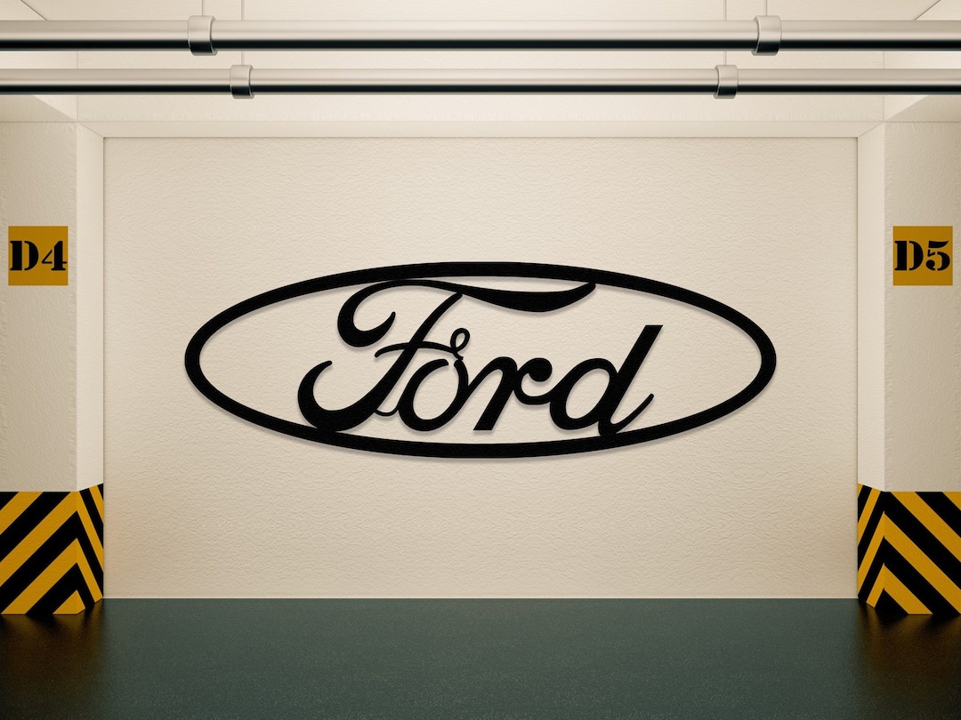 FORD LOGO DECOR, Metal Garage Art, Ford Sign, Sport Car, Gift for New ...