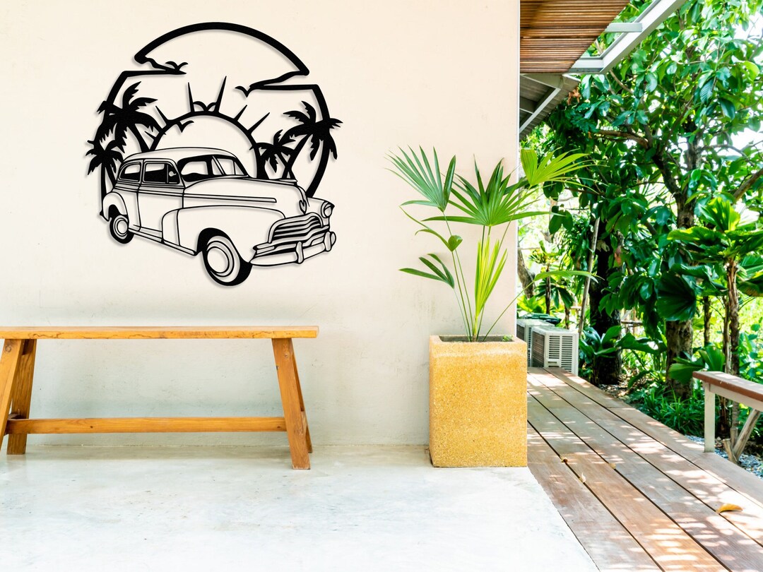 VINTAGE CAR Wall Decor. Retro Wall Art, Vintage Car, Metal Wall Decor ...