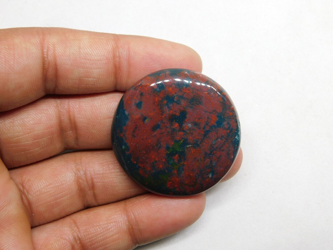 TOP A1-blood Stone With Moss Agate Handmade Green Moss Agate Loose Semi ...
