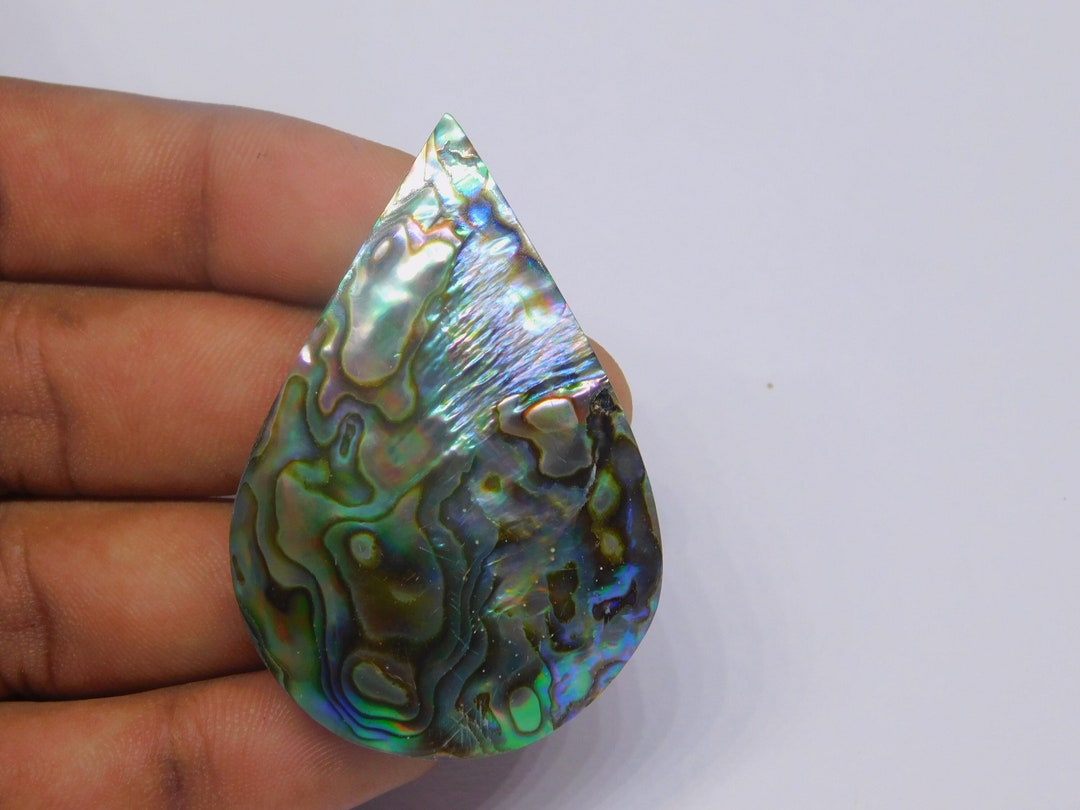 Paua Abalone Shell Oval Flat Back Gemstone Cabochon Natural Abalone ...