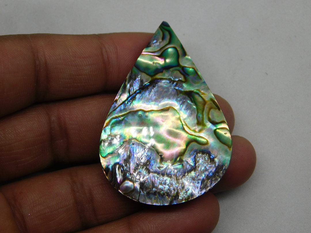 Paua Abalone Shell Oval Flat Back Gemstone Cabochon Natural Abalone ...