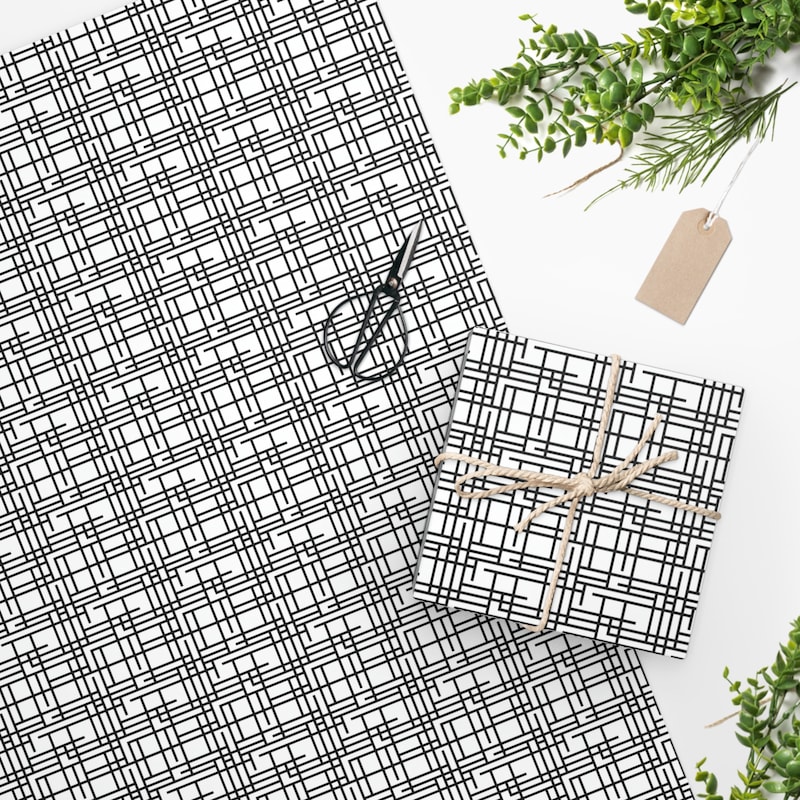 Grid Wrapping Paper - Etsy