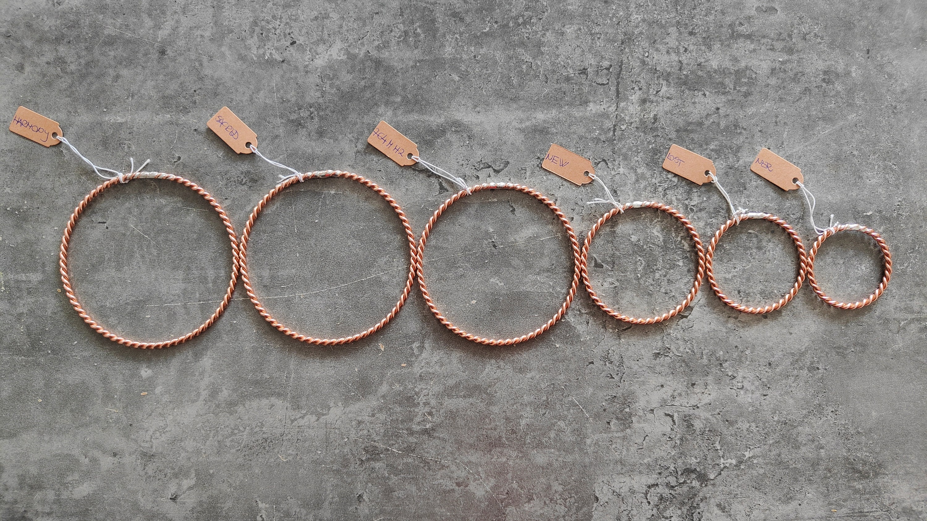 6x Different Tensor Ring Cubit Set 10-14 Gauge for Energetic Well-being ...