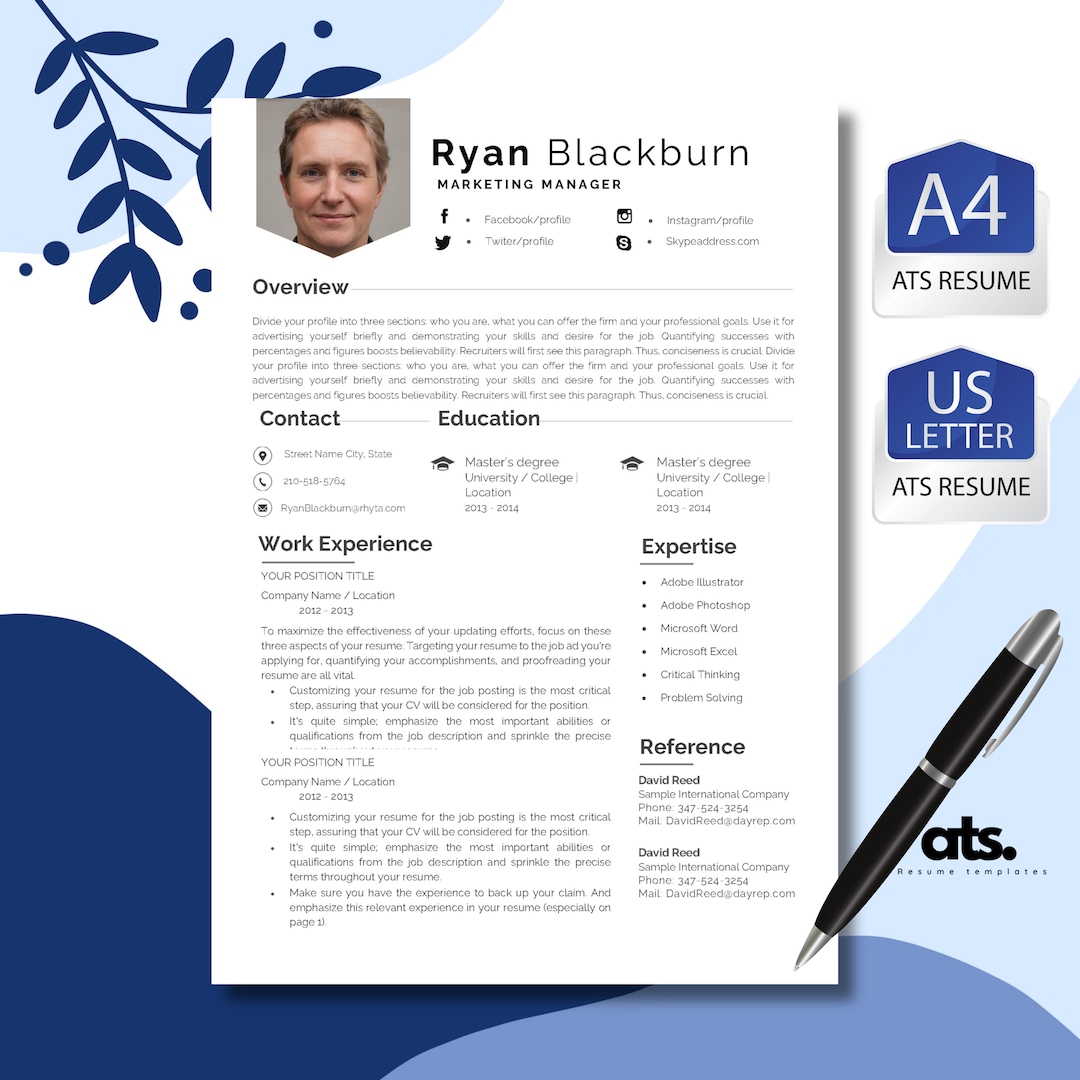 PROFESSIONAL ATS Friendly RESUME Templates Collection With Mini Ebook ...
