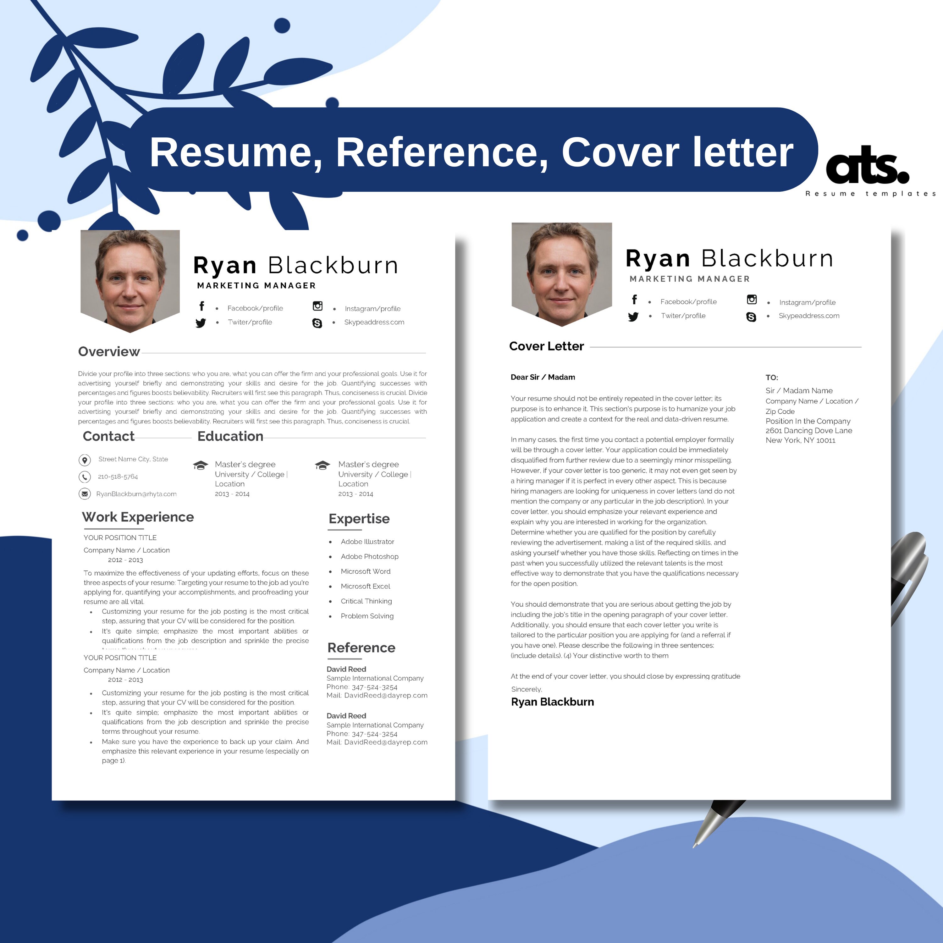 Professional Resume/cv Template Bundle Editable & Modern Designs ...