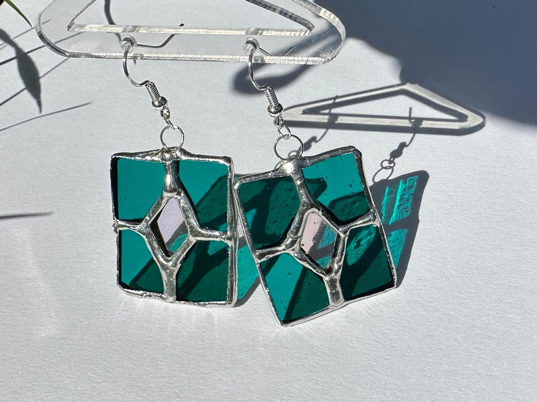 Cathedral Window Stained Glass Earrings - Etsy