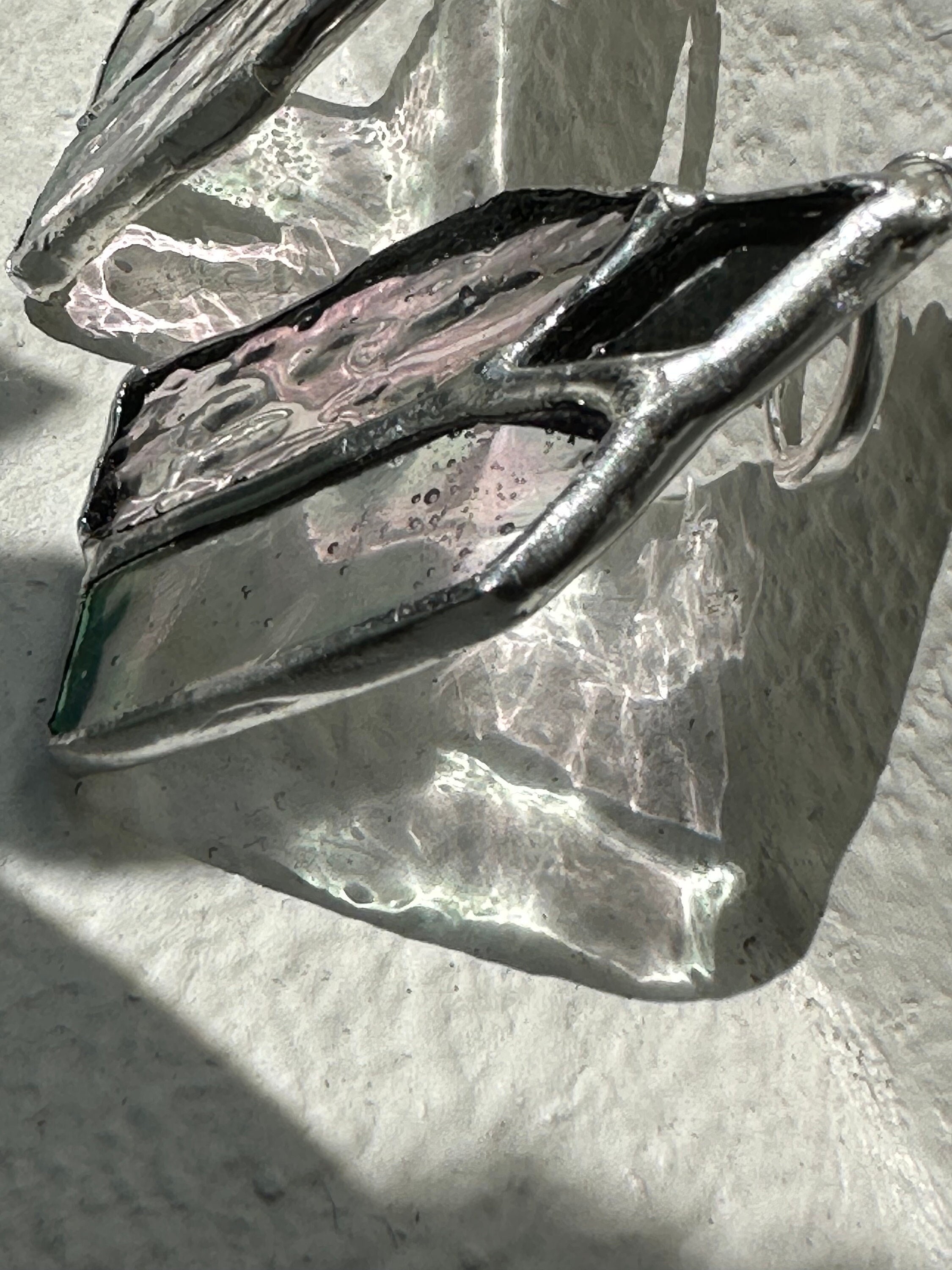925 Iridescent Window Stained Glass Earrings With Tiny Mirrors - Etsy