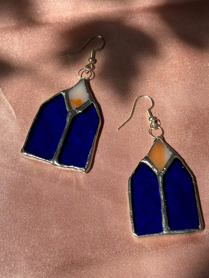 Gothic Window Stained Glass Earrings - Etsy
