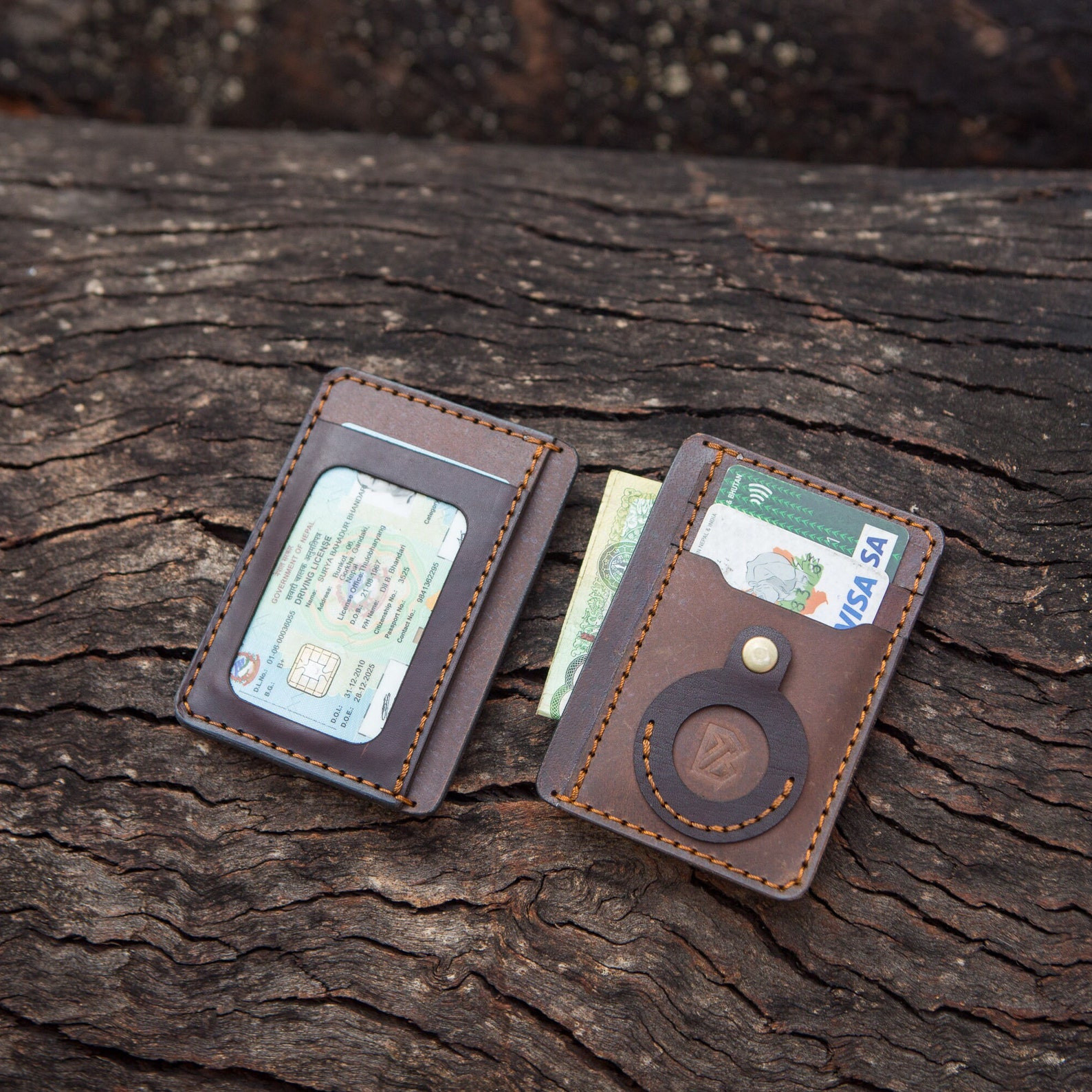 Baucha | Timeless AirTag Card Holder | Handcrafted Original Top Grain ...