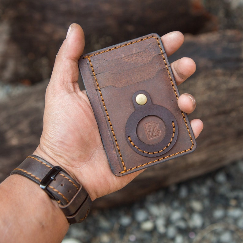 Baucha | Timeless AirTag Card Holder | Handcrafted Original Top Grain ...