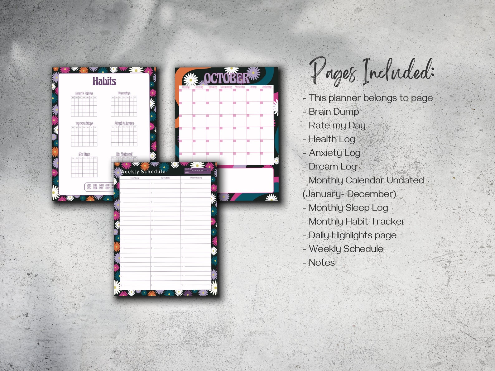 Daisy Undated Bullet Journal & Digital Planner Groovy Digital - Etsy