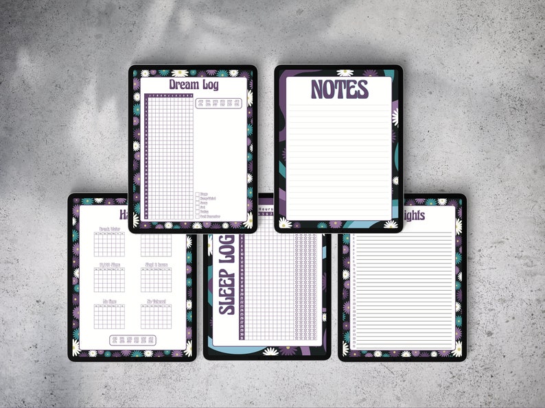 Dark Mode Daisy Digital Planner Self-care Planner Goal - Etsy