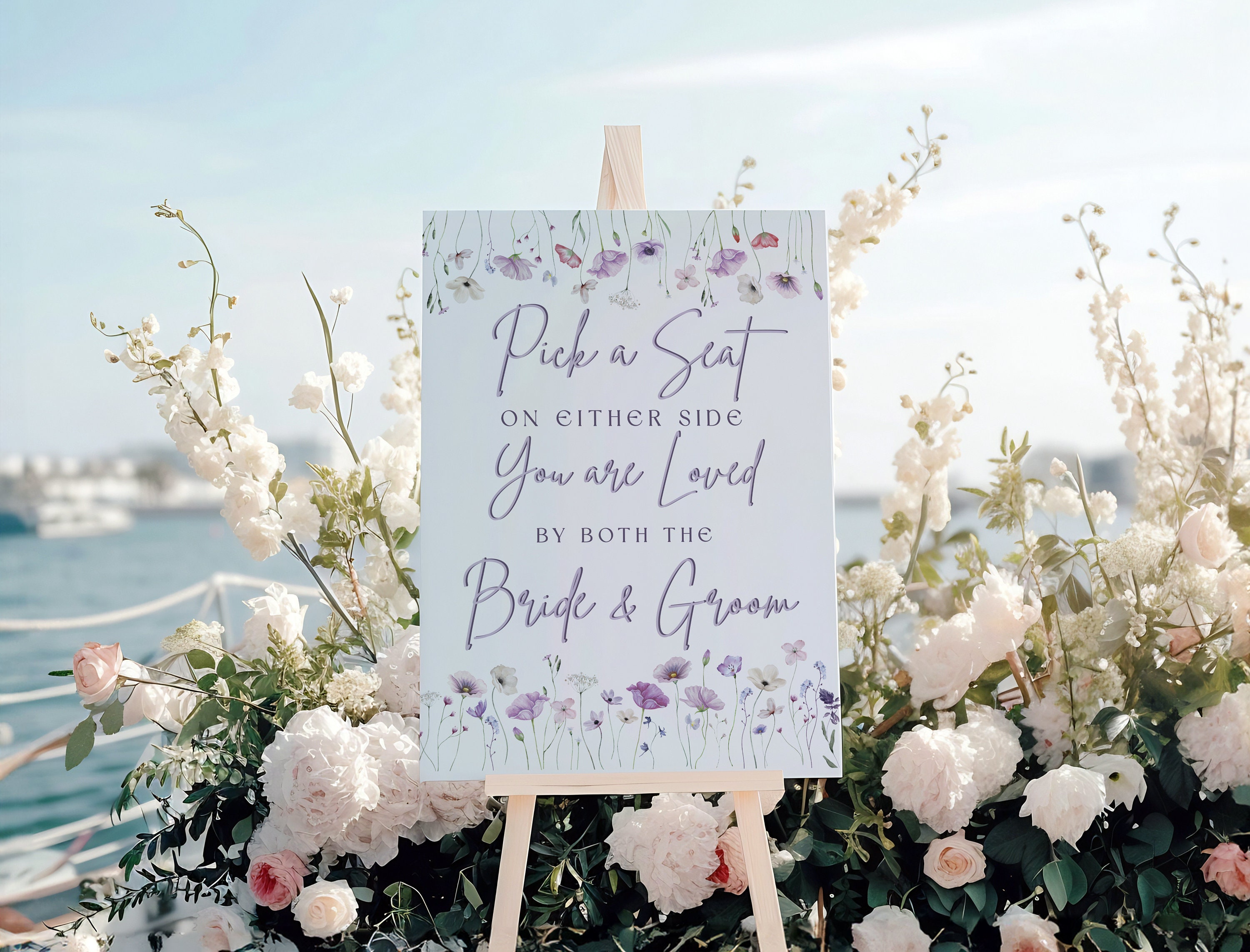 Wedding Welcome Signage for Ceremony, Pick a Seat Not a Side Sign ...