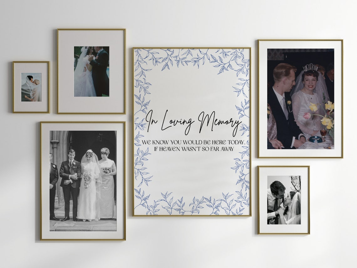 In Loving Memory Wedding Reception Signs With for Memorial Table, Honor ...