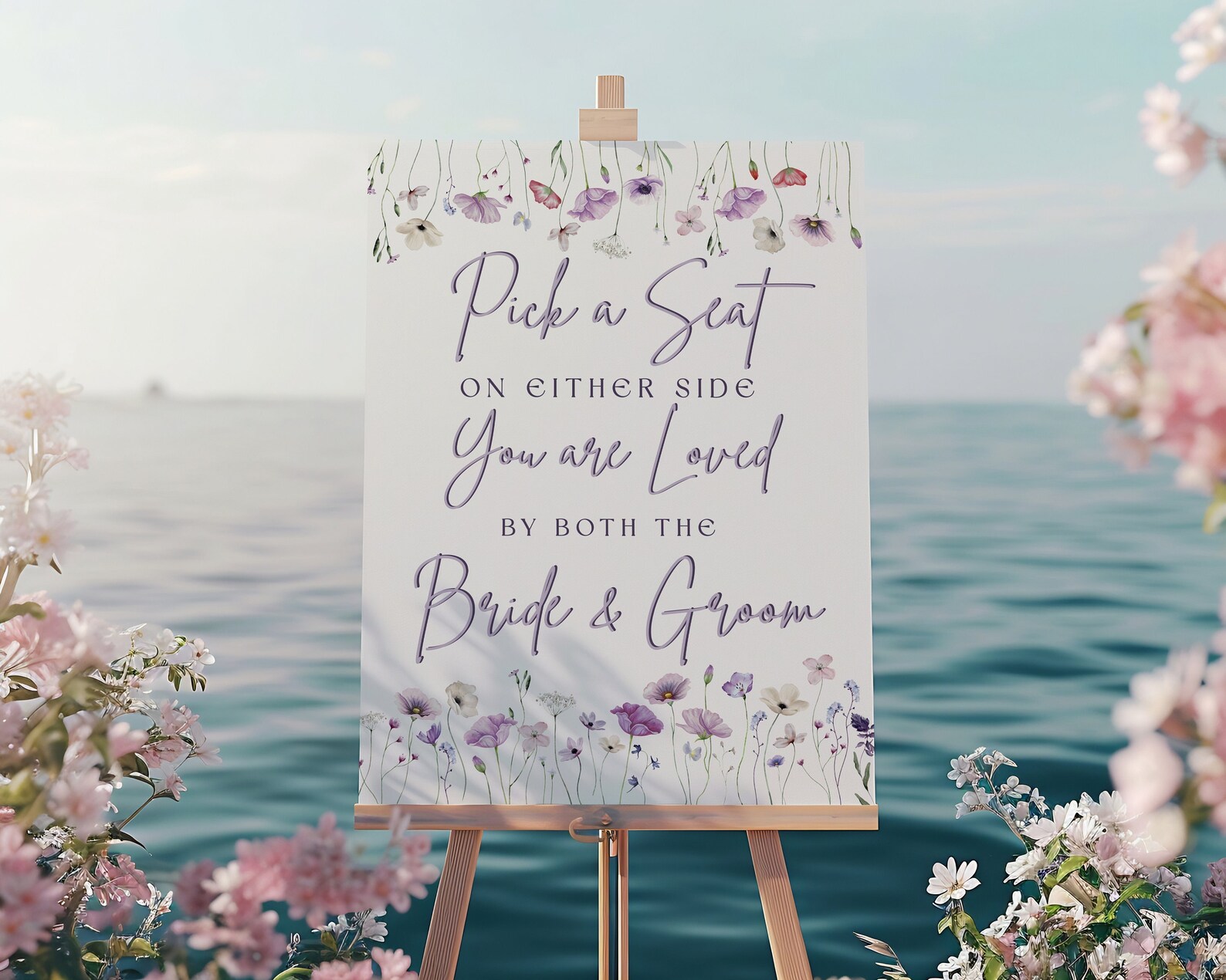 Wedding Welcome Signage for Ceremony, Pick a Seat Not a Side Sign ...
