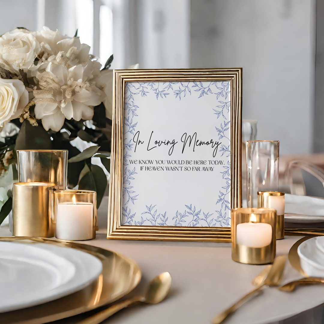 In Loving Memory Wedding Reception Signs With for Memorial Table, Honor ...