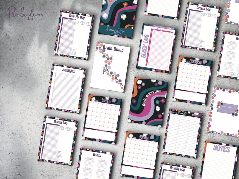 Daisy Undated Bullet Journal & Digital Planner Groovy Digital - Etsy