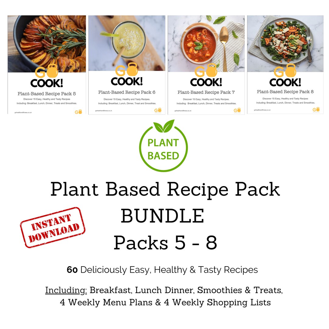 Plant-based Recipe Book Bundle | 60 Vegan Recipes, Meal Plans (PDF) - Etsy