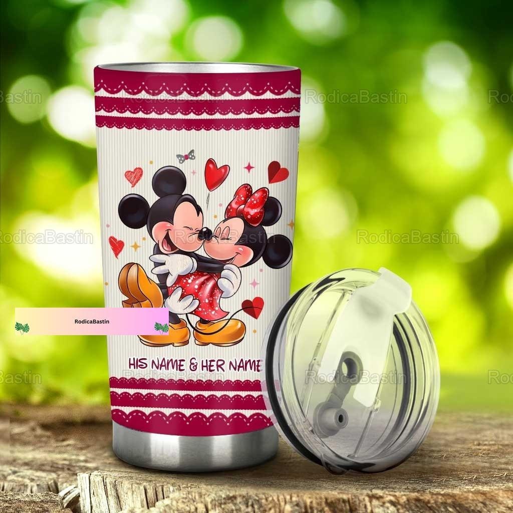 Christmas Mickey And Minnie Tumbler, Personalized Mickey Minnie Water ...
